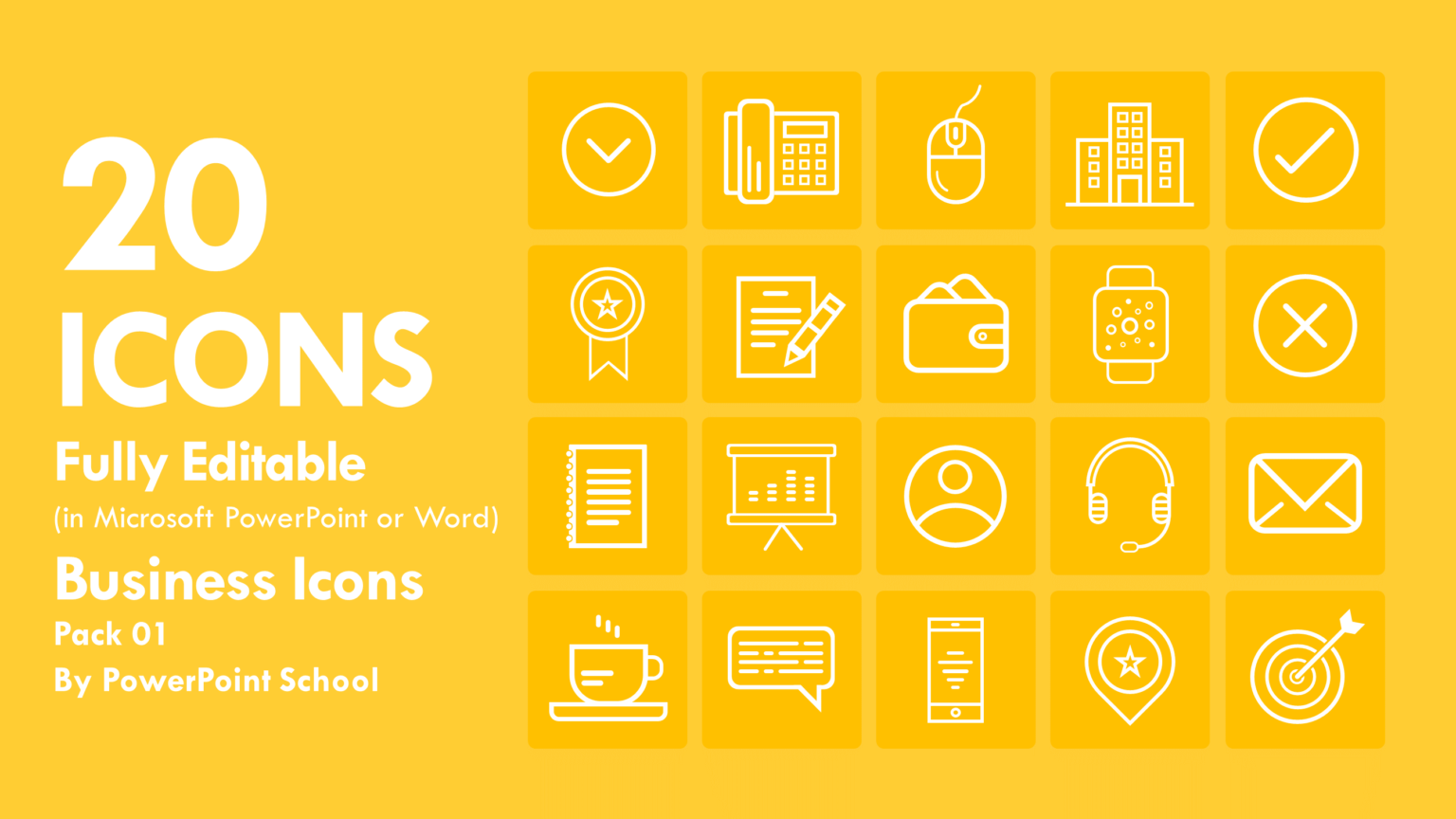 Free Business Icons for PowerPoint Pack 01 - PowerPoint School