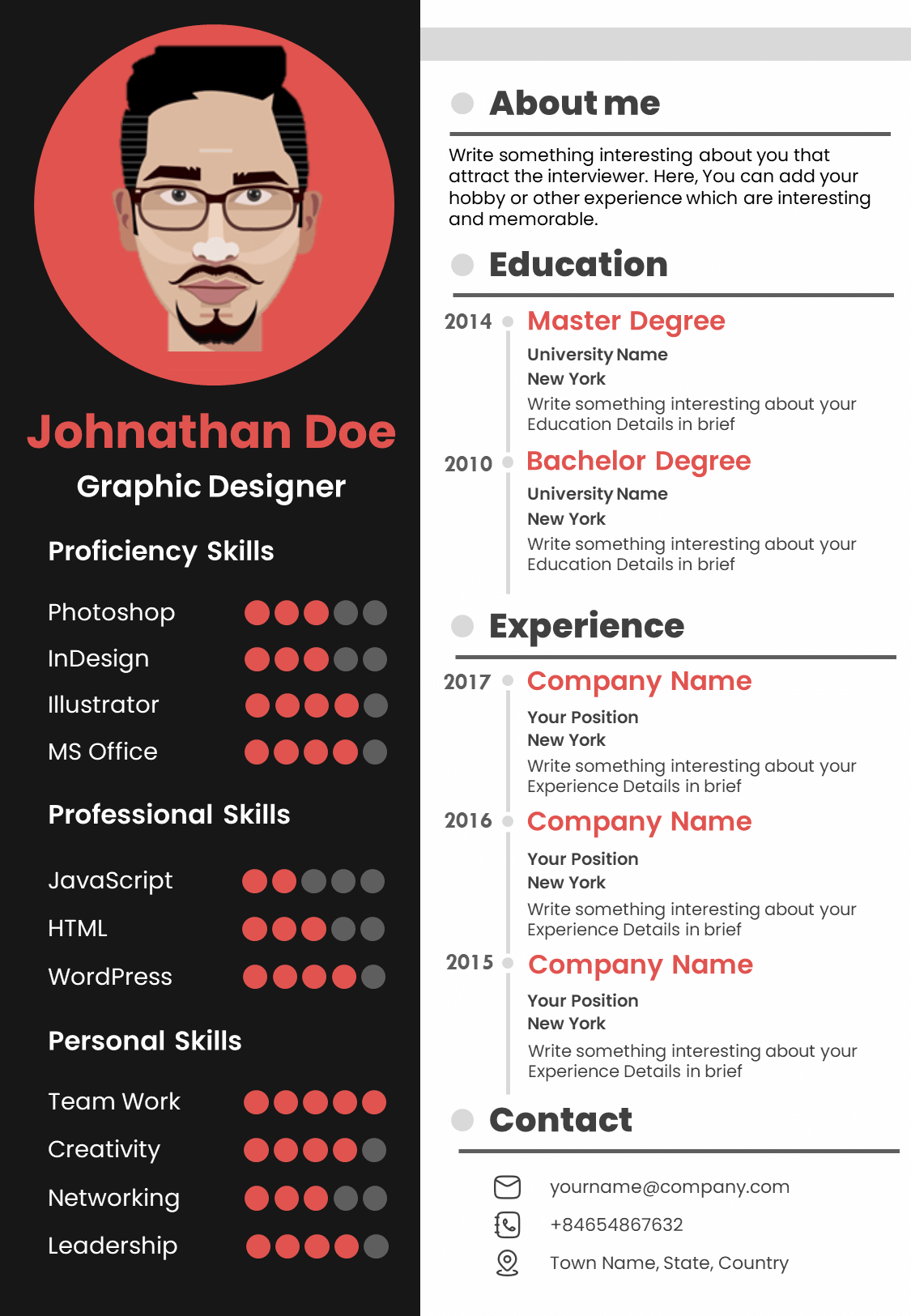 Download Free Creative Resume Template - PowerPoint School