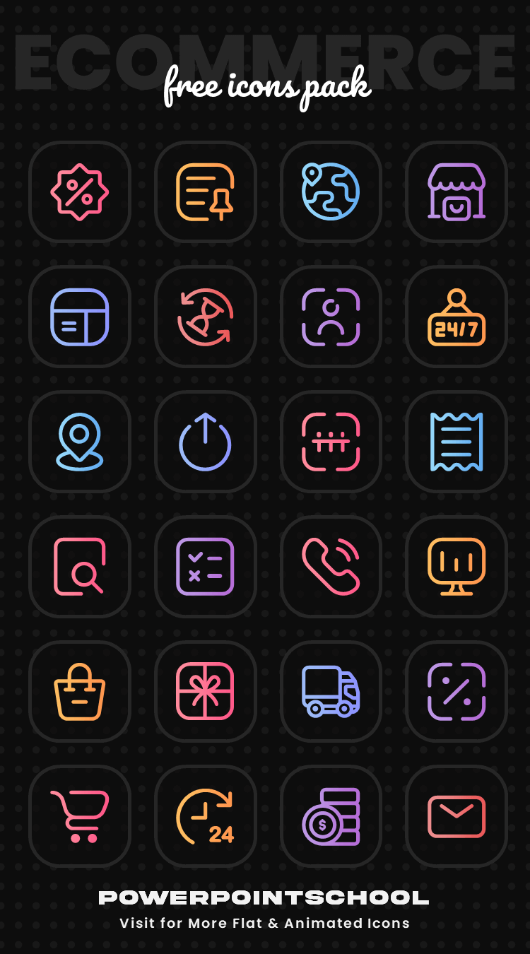 Ecommerce Icon Set for PowerPoint - PPT & PNG - PowerPoint School