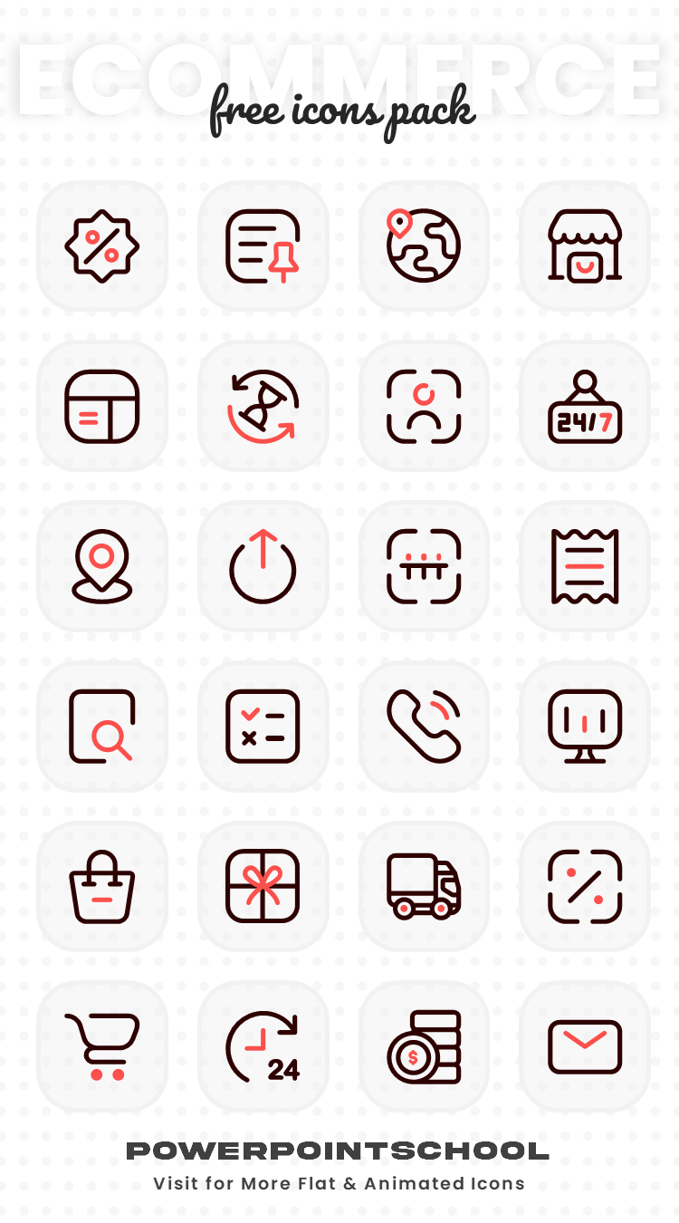 Ecommerce Icon Set for PowerPoint - PPT & PNG - PowerPoint School
