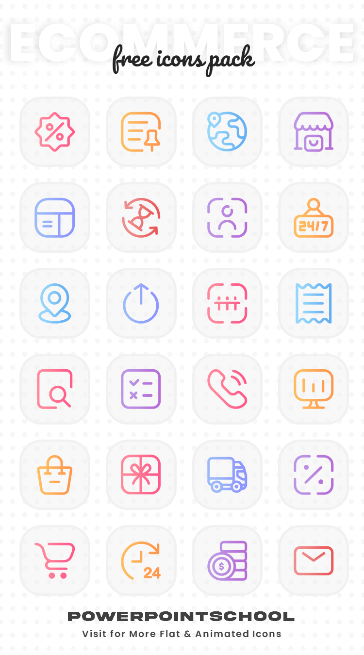 Ecommerce Icon Set for PowerPoint - PPT & PNG - PowerPoint School