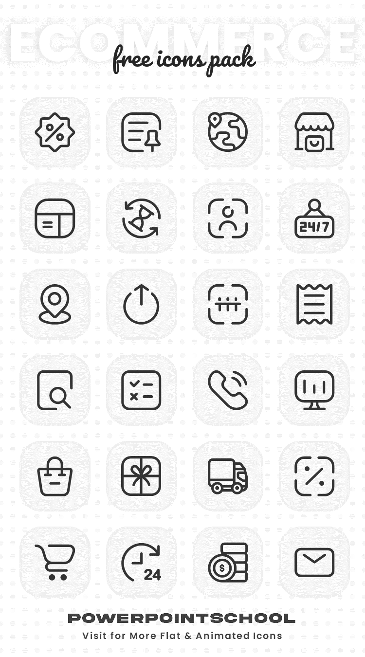 Ecommerce Icon Set for PowerPoint - PPT & PNG - PowerPoint School