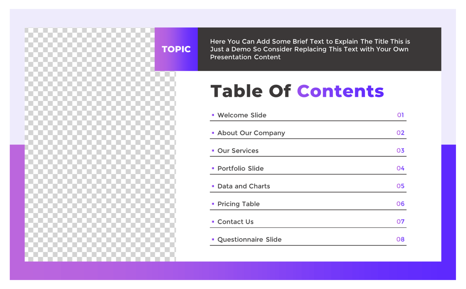 Animated Contents Table for PowerPoint and Google Slides