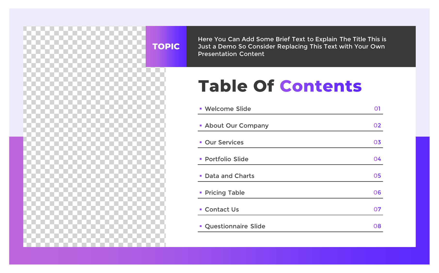 Animated Contents Table for PowerPoint and Google Slides