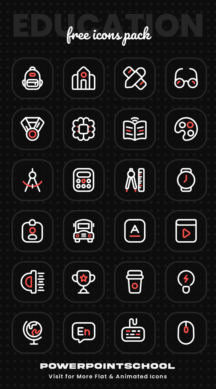 Free Education Icons Set for PowerPoint, and Google Slides - PowerPoint ...