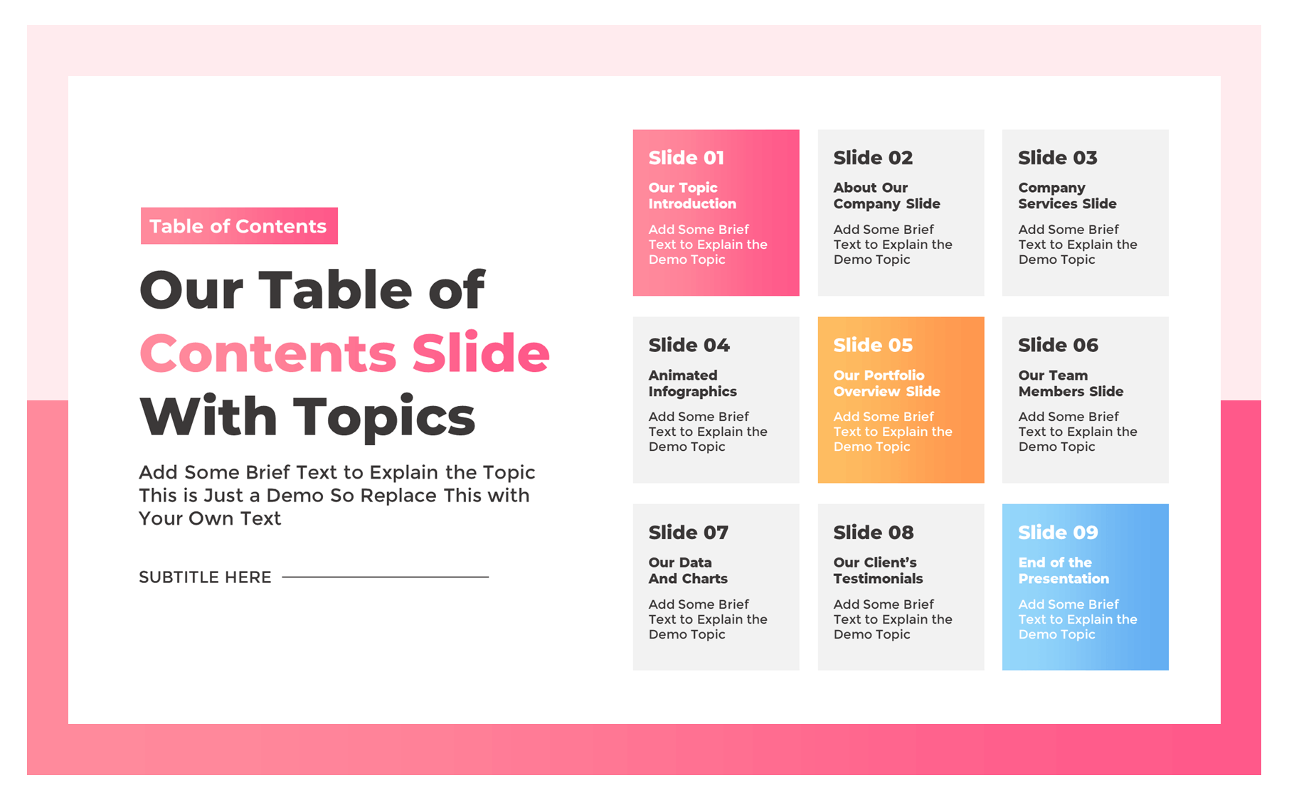 PowerPoint List of Contents Template for Presentations - PowerPoint School