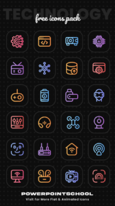 Technology Icons Set for PowerPoint, and Google Slides - PowerPoint School