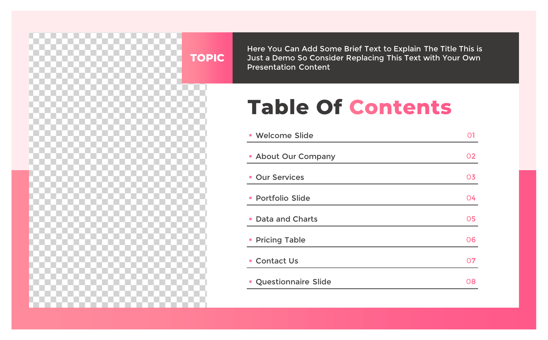Animated Contents Table for PowerPoint and Google Slides