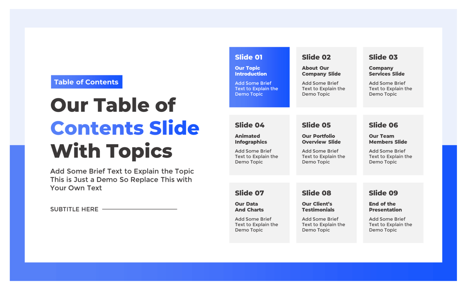 PowerPoint List of Contents Template for Presentations - PowerPoint School