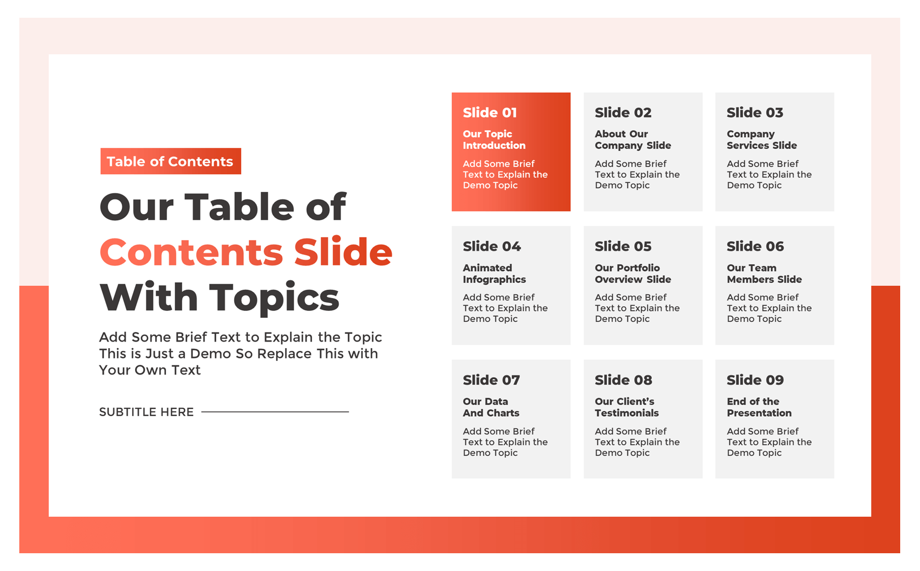 PowerPoint List of Contents Template for Presentations - PowerPoint School