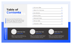 PowerPoint Table of Contents Slide Template with Animation