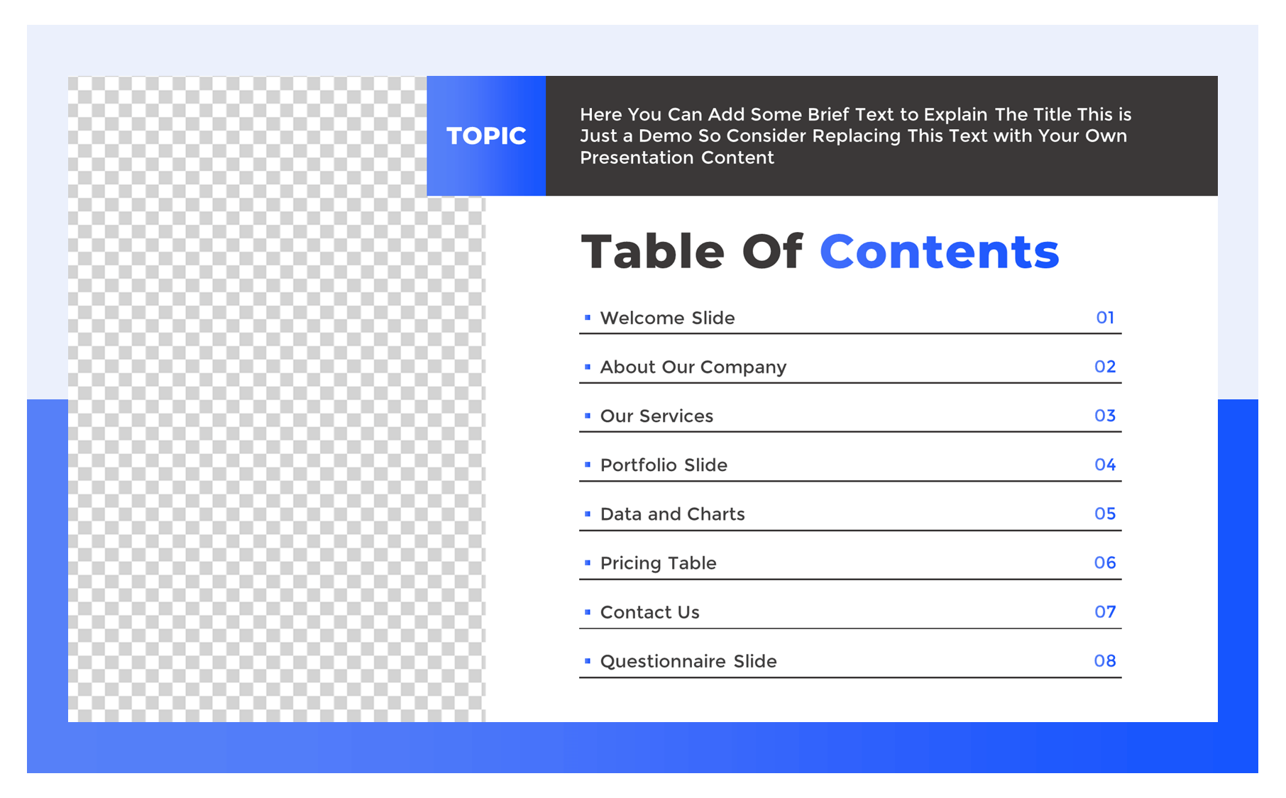 Animated Contents Table for PowerPoint and Google Slides