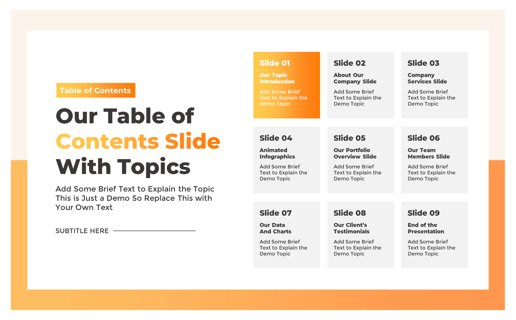 PowerPoint List of Contents Template for Presentations - PowerPoint School