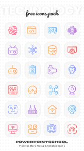 Technology Icons Set for PowerPoint, and Google Slides - PowerPoint School