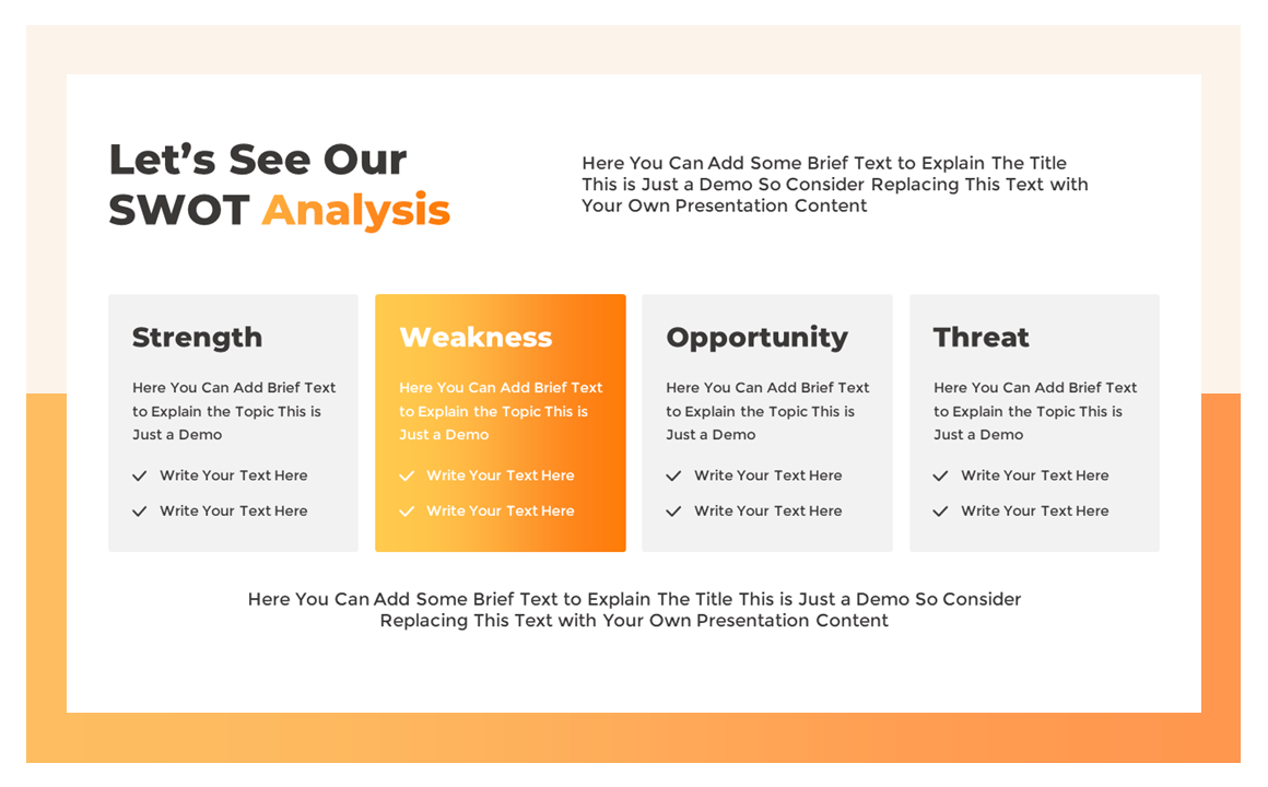 Free Animated PowerPoint SWOT Analysis Presentation Template