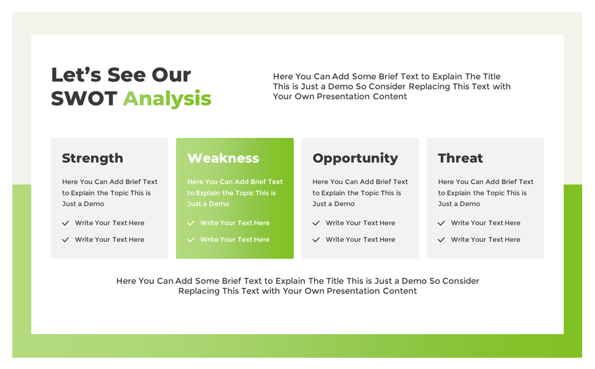Free Animated PowerPoint SWOT Analysis Presentation Template