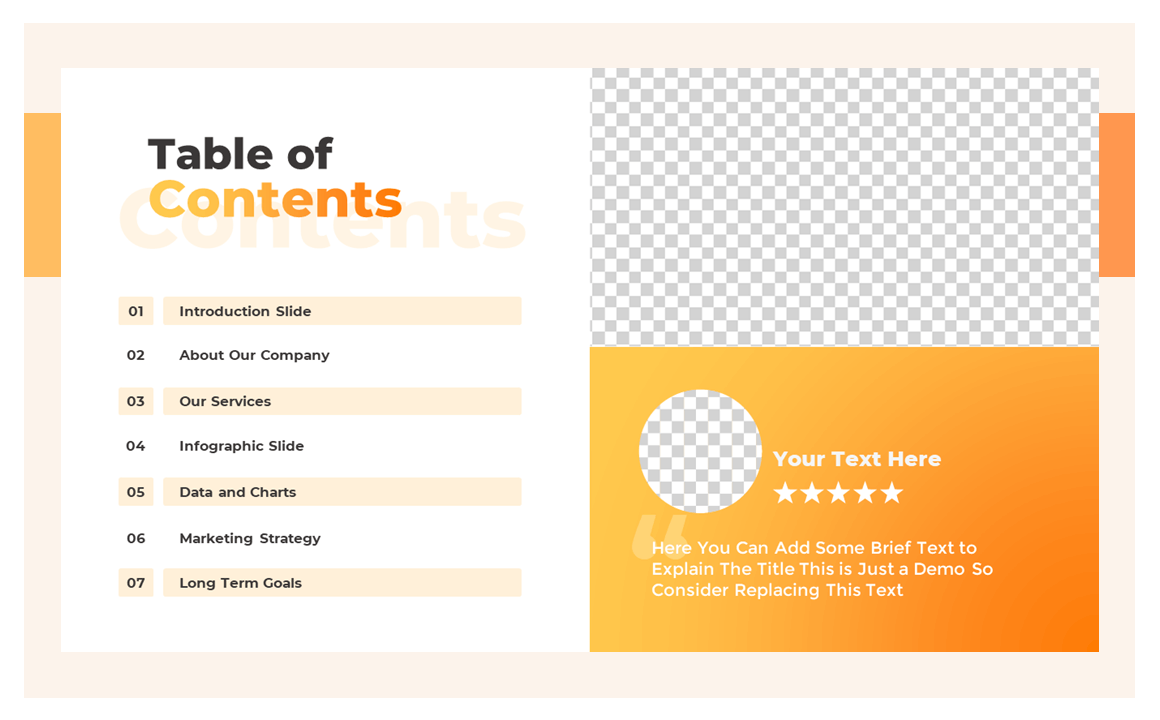 Table of Contents Slide for PowerPoint and Google Slides