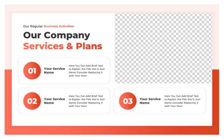 Free 3-Step List of Services Template for PowerPoint Presentation