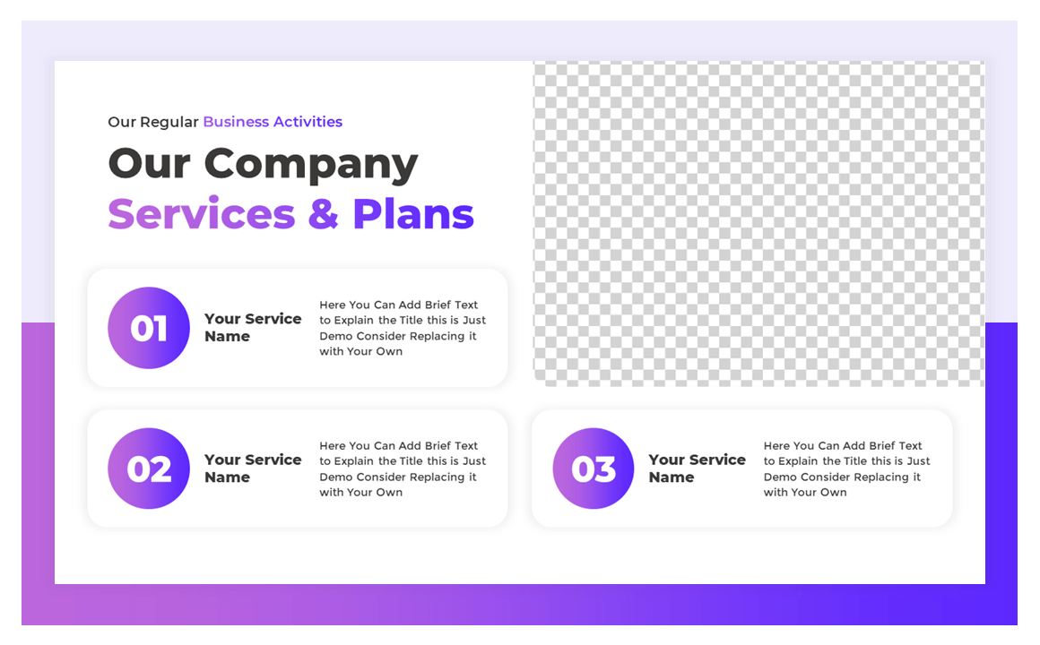 Free 3-Step List of Services Template for PowerPoint Presentation