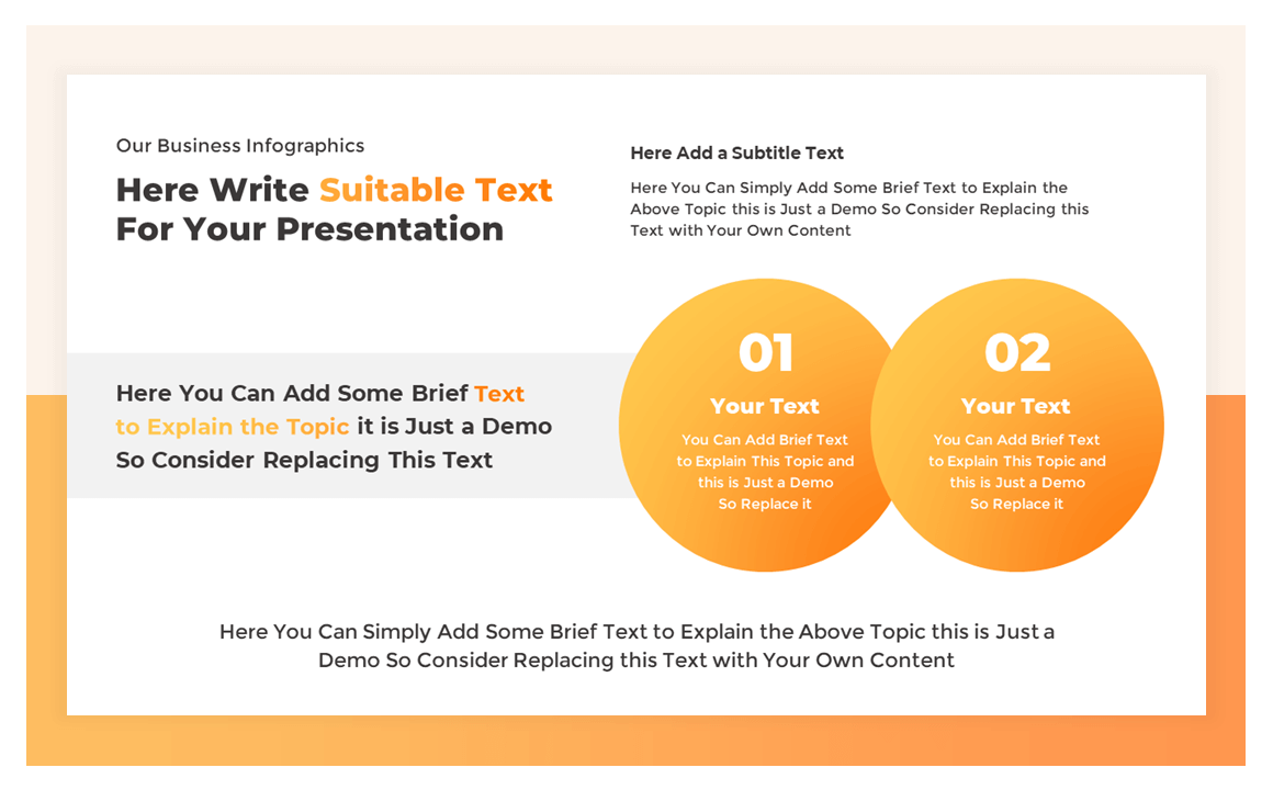 2-Step Circle Infographic Slide for PowerPoint Presentation