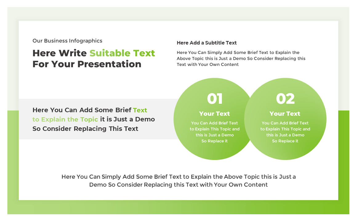 2-Step Circle Infographic Slide for PowerPoint Presentation