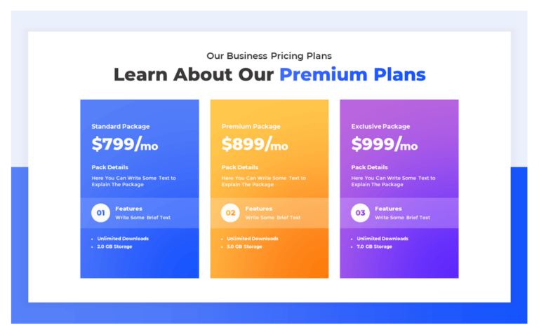 PowerPoint Pricing Slide Template with Animations