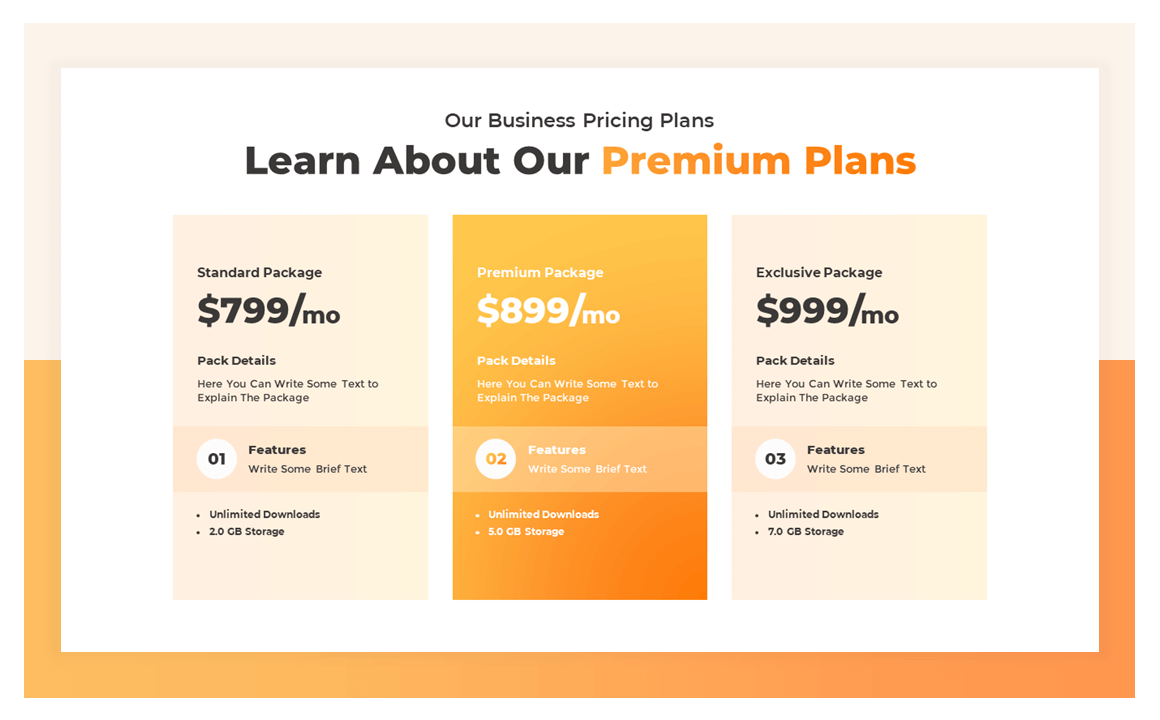 PowerPoint Pricing Slide Template with Animations