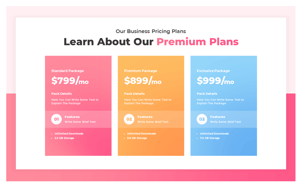 PowerPoint Pricing Slide Template with Animations