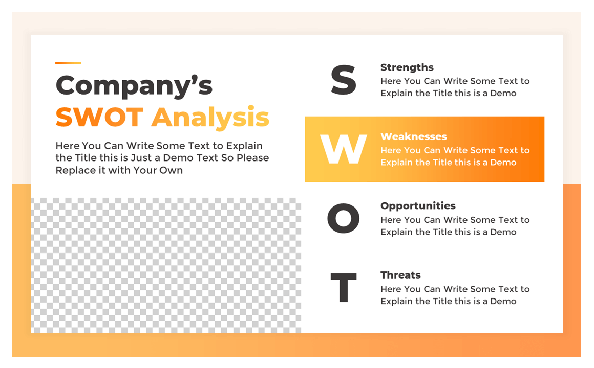 SWOT Analysis Chart Template for Presentation - PowerPoint School