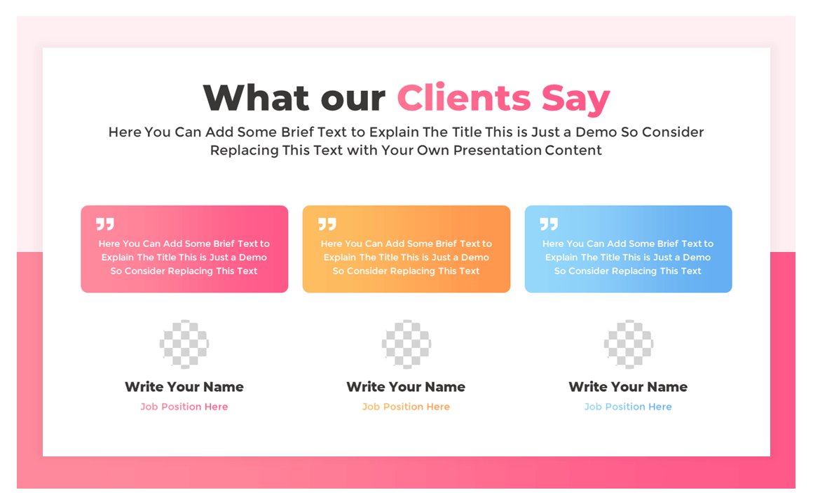 Free PowerPoint Testimonial Slide for Showing Feedback - PowerPoint School