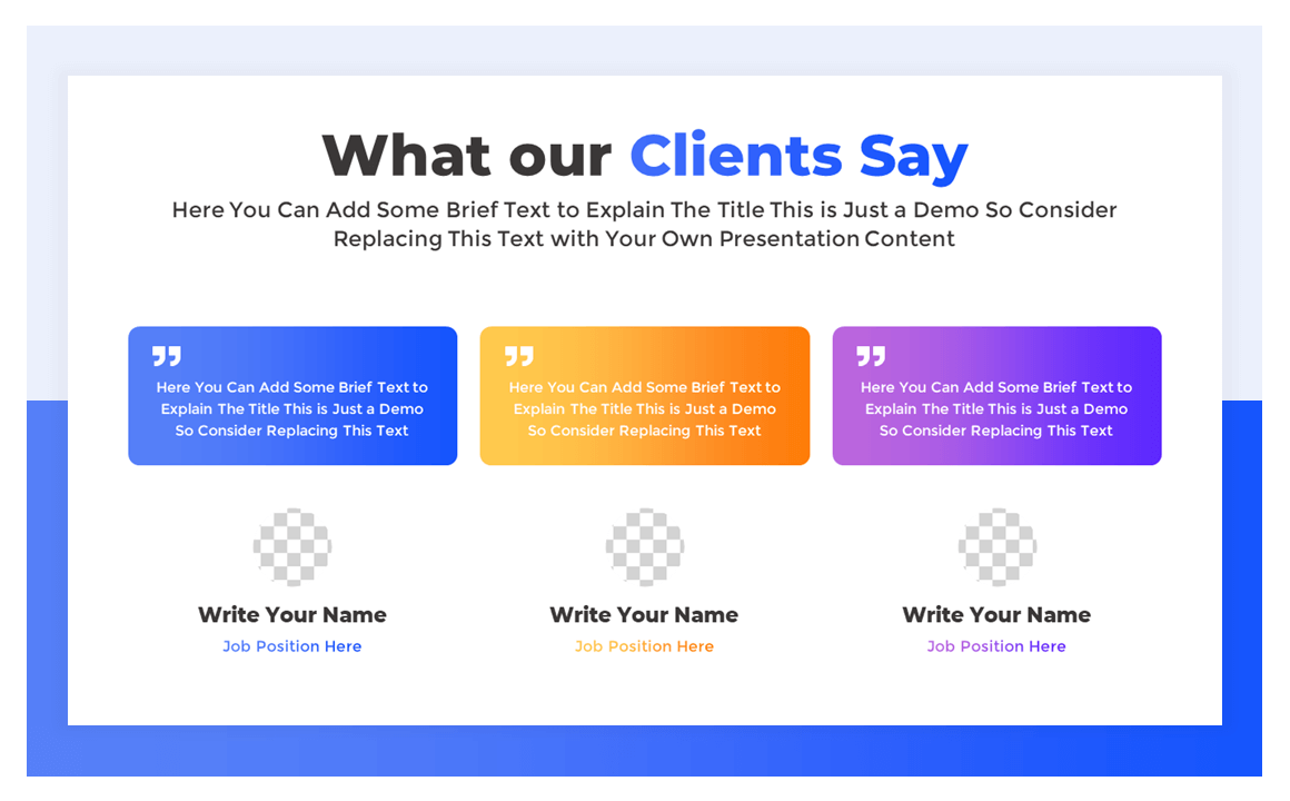 Free PowerPoint Testimonial Slide for Showing Feedback - PowerPoint School