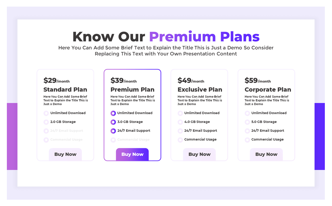 PowerPoint & Google Slides Price or Membership Plan Template ...