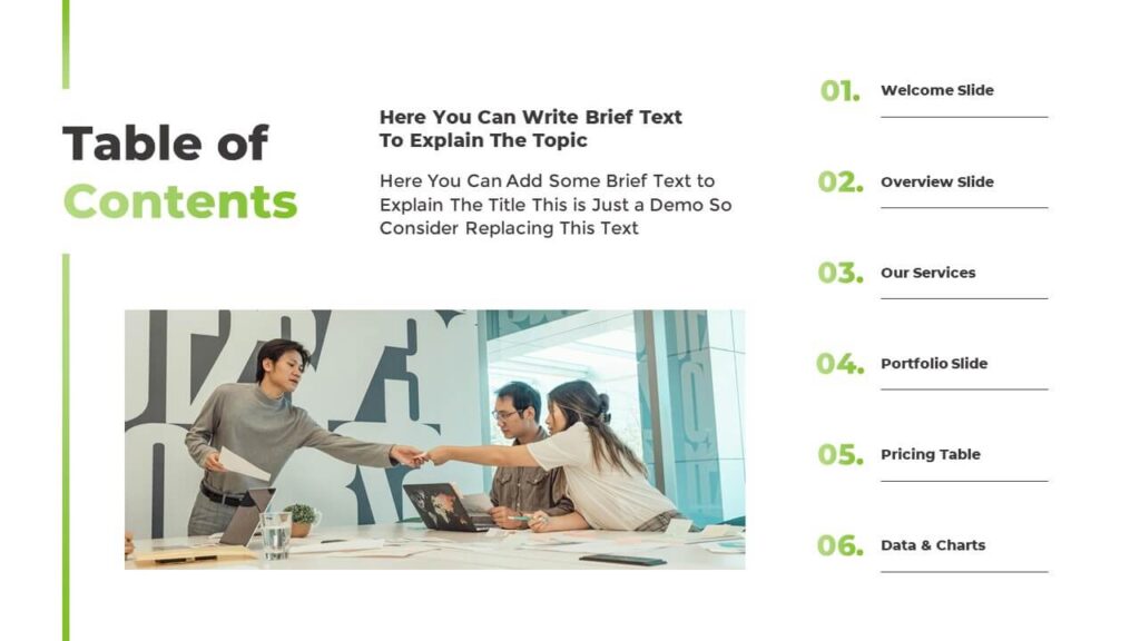 Table of Contents Layout for PowerPoint & Google Slides - PowerPoint School