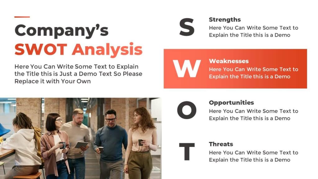 SWOT Analysis Chart Template for Presentation - PowerPoint School
