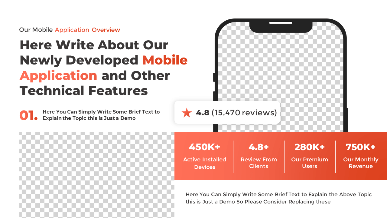 App Presentation Slide Template with Phone Mockup - PowerPoint School