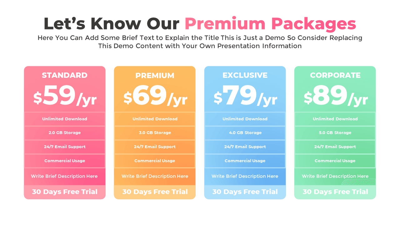 Free Pricing Infographic Template for Presentation - PowerPoint School