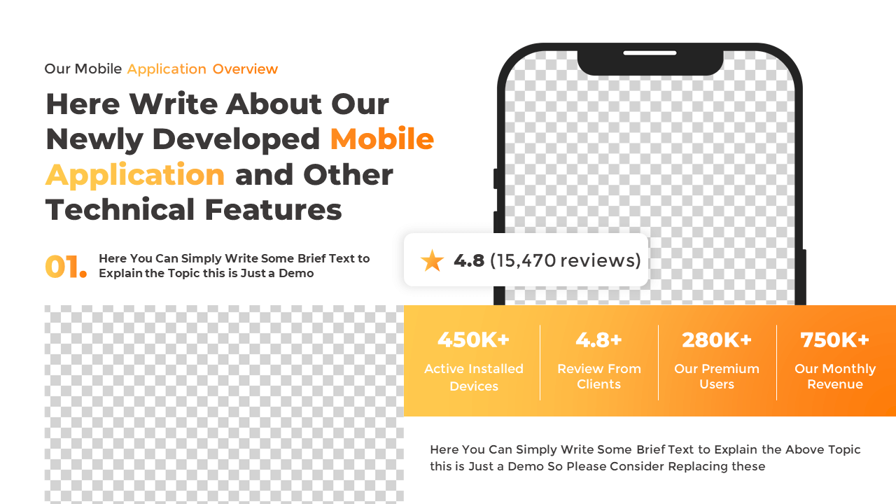 App Presentation Slide Template with Phone Mockup - PowerPoint School