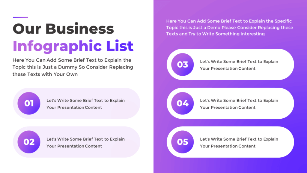 Free Business Infographic Listing Slide Template - PowerPoint School